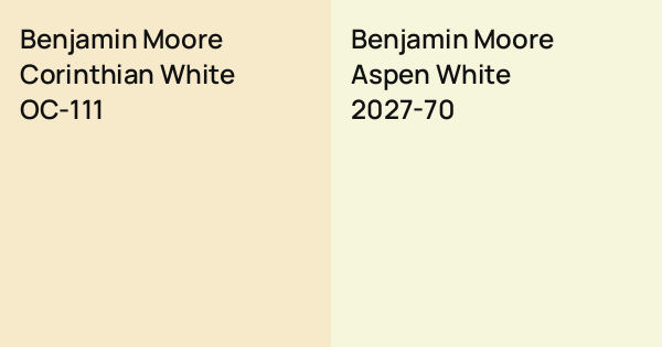 Benjamin Moore Corinthian White vs. Benjamin Moore Aspen White comparison