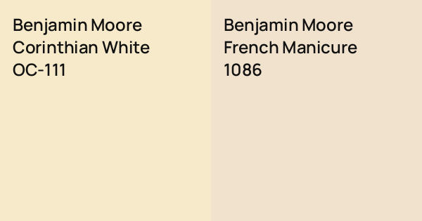 Benjamin Moore Corinthian White vs. Benjamin Moore French Manicure ...
