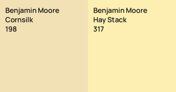 Benjamin Moore Cornsilk vs. Benjamin Moore Hay Stack comparison