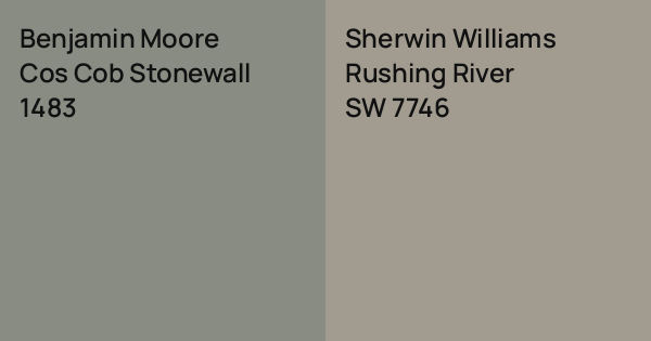 Benjamin Moore Cos Cob Stonewall vs. Sherwin Williams Rushing River ...