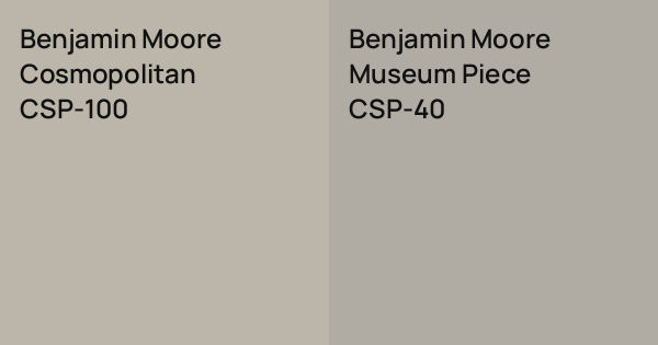 Benjamin Moore Cosmopolitan vs. Benjamin Moore Museum Piece comparison