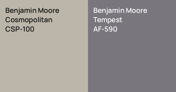 Benjamin Moore Cosmopolitan vs. Benjamin Moore Tempest comparison