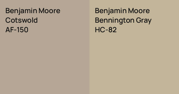 Benjamin Moore Cotswold vs. Benjamin Moore Bennington Gray comparison