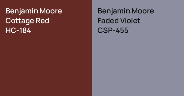 Benjamin Moore Cottage Red vs. Benjamin Moore Faded Violet comparison