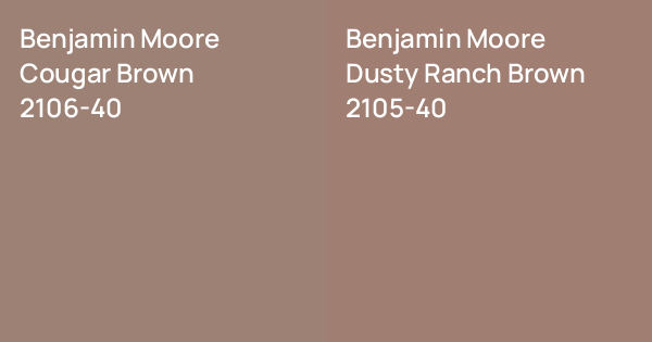 Benjamin Moore Cougar Brown vs. Benjamin Moore Dusty Ranch Brown comparison