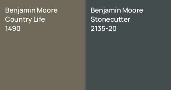 Benjamin Moore Country Life vs. Benjamin Moore Stonecutter comparison