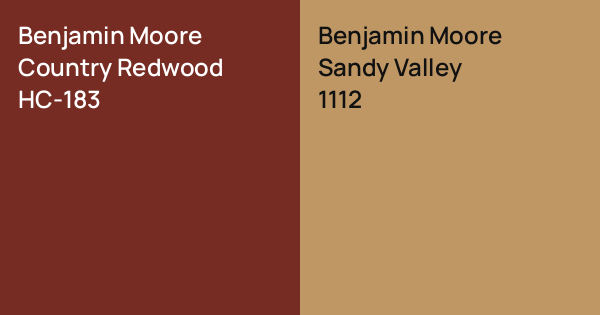 Benjamin Moore Country Redwood vs. Benjamin Moore Sandy Valley comparison