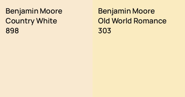 Benjamin Moore Country White vs. Benjamin Moore Old World Romance ...