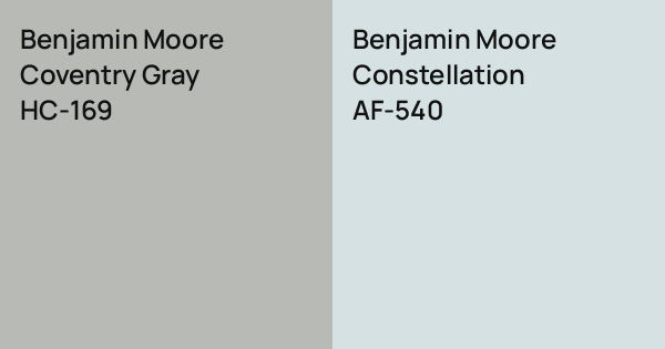 Benjamin Moore Coventry Gray vs. Benjamin Moore Constellation comparison