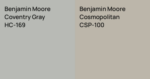 Benjamin Moore Coventry Gray vs. Benjamin Moore Cosmopolitan comparison