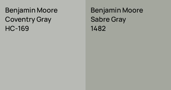 Benjamin Moore Coventry Gray vs. Benjamin Moore Sabre Gray comparison