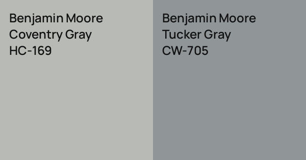 Benjamin Moore Coventry Gray vs. Benjamin Moore Tucker Gray comparison