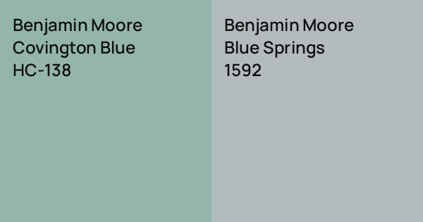 Benjamin Moore Covington Blue vs. Benjamin Moore Blue Springs comparison