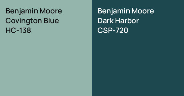 Benjamin Moore Covington Blue vs. Benjamin Moore Dark Harbor comparison