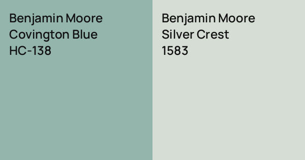 Benjamin Moore Covington Blue vs. Benjamin Moore Silver Crest comparison