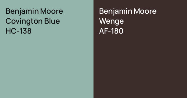 Benjamin Moore Covington Blue vs. Benjamin Moore Wenge comparison