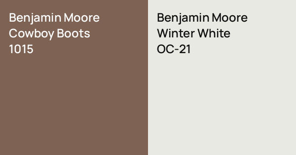 Benjamin Moore Cowboy Boots vs. Benjamin Moore Winter White comparison