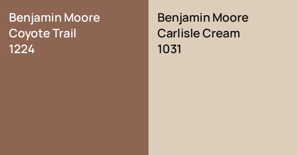Benjamin Moore Coyote Trail vs. Benjamin Moore Carlisle Cream comparison