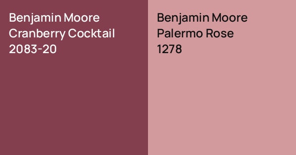 Benjamin Moore Cranberry Cocktail vs. Benjamin Moore Palermo Rose ...