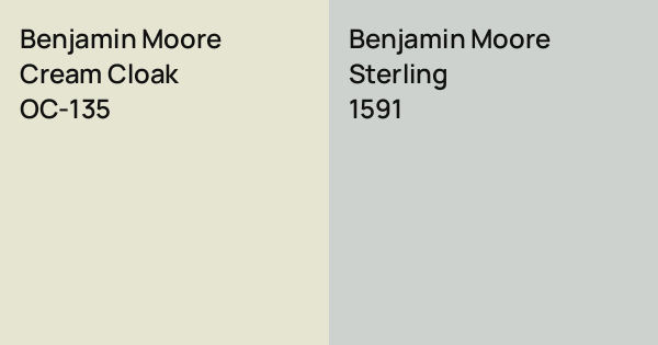 Benjamin Moore Cream Cloak vs. Benjamin Moore Sterling comparison