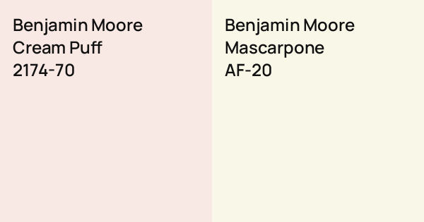 Benjamin Moore Cream Puff vs. Benjamin Moore Mascarpone comparison