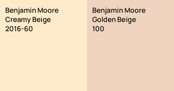 Benjamin Moore Creamy Beige vs. Benjamin Moore Golden Beige comparison