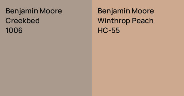 Benjamin Moore Creekbed vs. Benjamin Moore Winthrop Peach comparison
