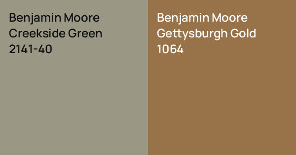 Benjamin Moore Creekside Green vs. Benjamin Moore Gettysburgh Gold ...