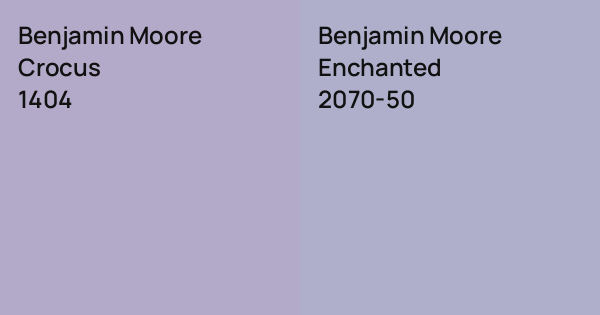 Benjamin Moore Crocus vs. Benjamin Moore Enchanted comparison