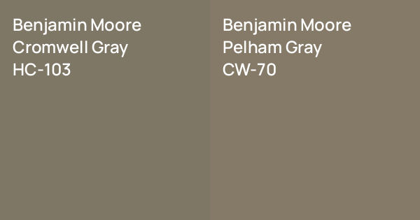 Benjamin Moore Cromwell Gray vs. Benjamin Moore Pelham Gray comparison