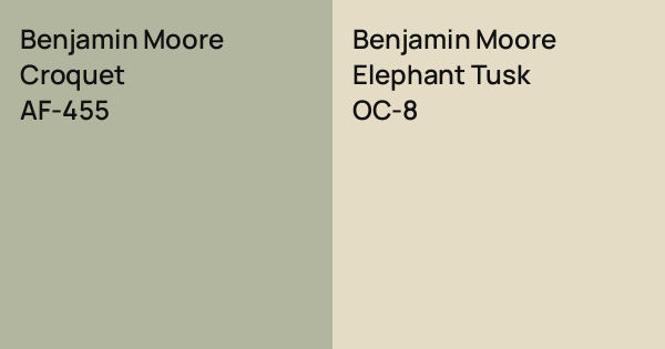 Benjamin Moore Croquet vs. Benjamin Moore Elephant Tusk comparison