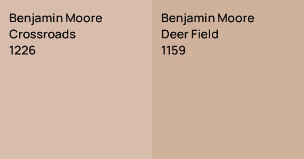 Benjamin Moore Crossroads vs. Benjamin Moore Deer Field comparison