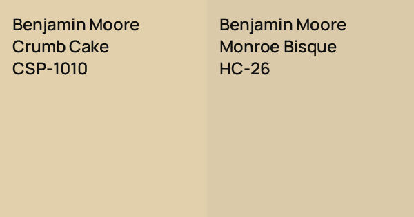 Benjamin Moore Crumb Cake vs. Benjamin Moore Monroe Bisque comparison