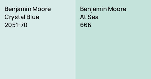 Benjamin Moore Crystal Blue vs. Benjamin Moore At Sea comparison