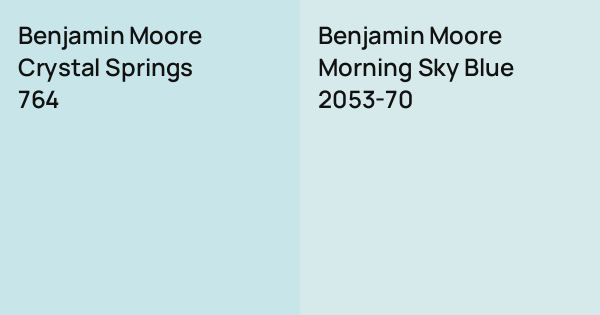 Benjamin Moore Crystal Springs vs. Benjamin Moore Morning Sky Blue ...