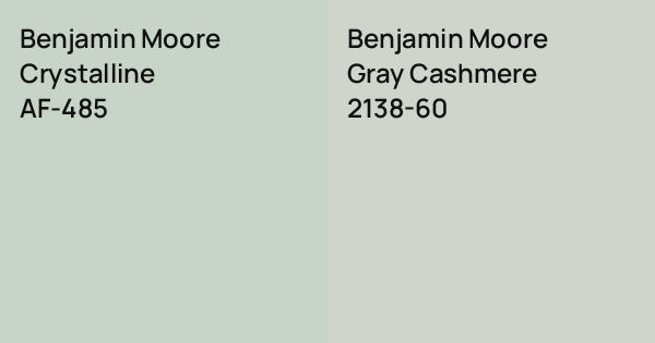 Benjamin Moore Crystalline vs. Benjamin Moore Gray Cashmere comparison