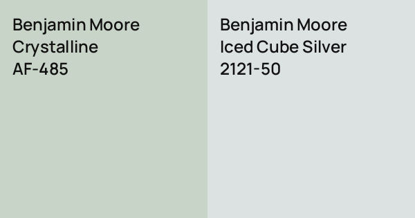 Benjamin Moore Crystalline vs. Benjamin Moore Iced Cube Silver comparison