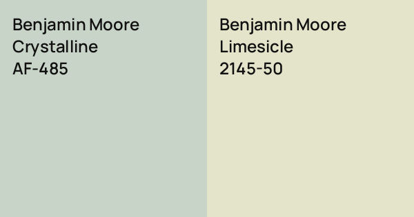 Benjamin Moore Crystalline vs. Benjamin Moore Limesicle comparison