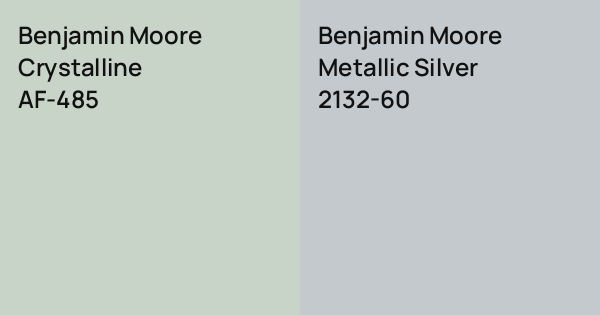 Benjamin Moore Crystalline vs. Benjamin Moore Metallic Silver comparison