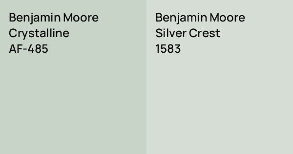 Benjamin Moore Crystalline vs. Benjamin Moore Silver Crest comparison