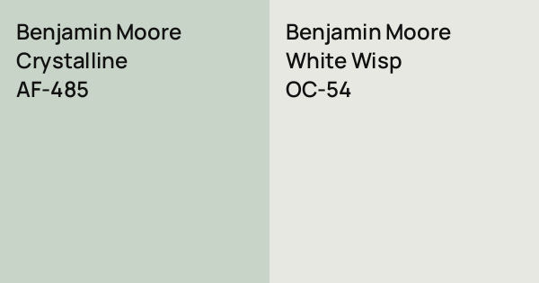 Benjamin Moore Crystalline vs. Benjamin Moore White Wisp comparison