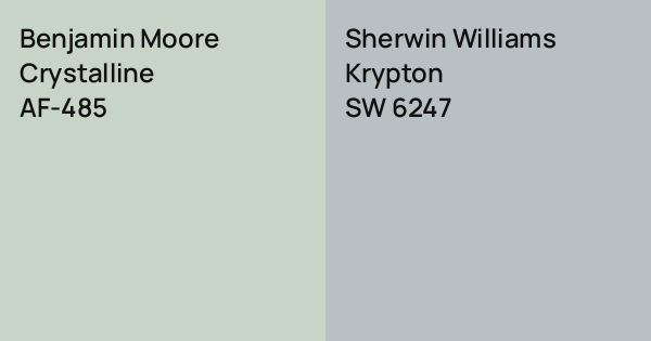 Benjamin Moore Crystalline vs. Sherwin Williams Krypton comparison