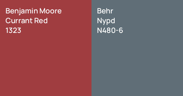 Benjamin Moore Currant Red vs. Behr Nypd comparison