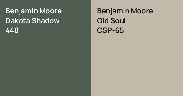 Benjamin Moore Dakota Shadow vs. Benjamin Moore Old Soul comparison