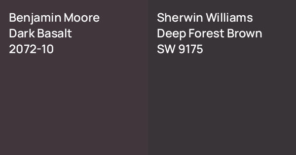 Benjamin Moore Dark Basalt vs. Sherwin Williams Deep Forest Brown ...