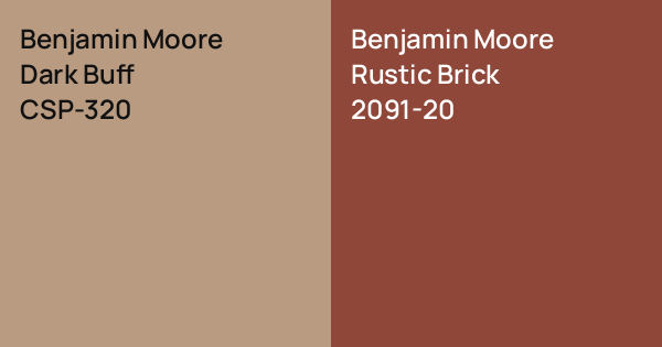 Benjamin Moore Dark Buff vs. Benjamin Moore Rustic Brick comparison