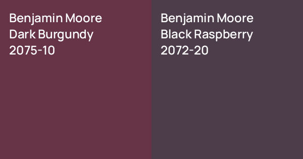 Benjamin Moore Dark Burgundy vs. Benjamin Moore Black Raspberry comparison