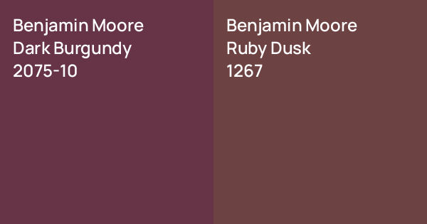 Benjamin Moore Dark Burgundy vs. Benjamin Moore Ruby Dusk comparison