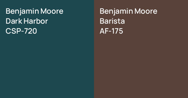 Benjamin Moore Dark Harbor vs. Benjamin Moore Barista comparison