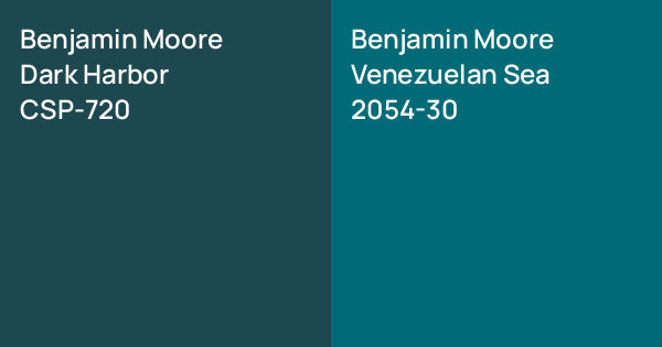 Benjamin Moore Dark Harbor vs. Benjamin Moore Venezuelan Sea comparison